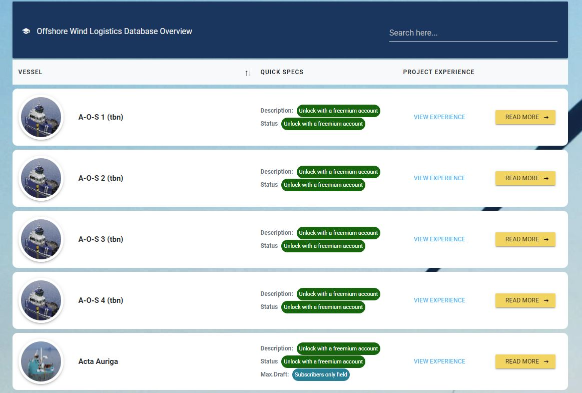 Offshore Wind Logistics Database | 4C Offshore