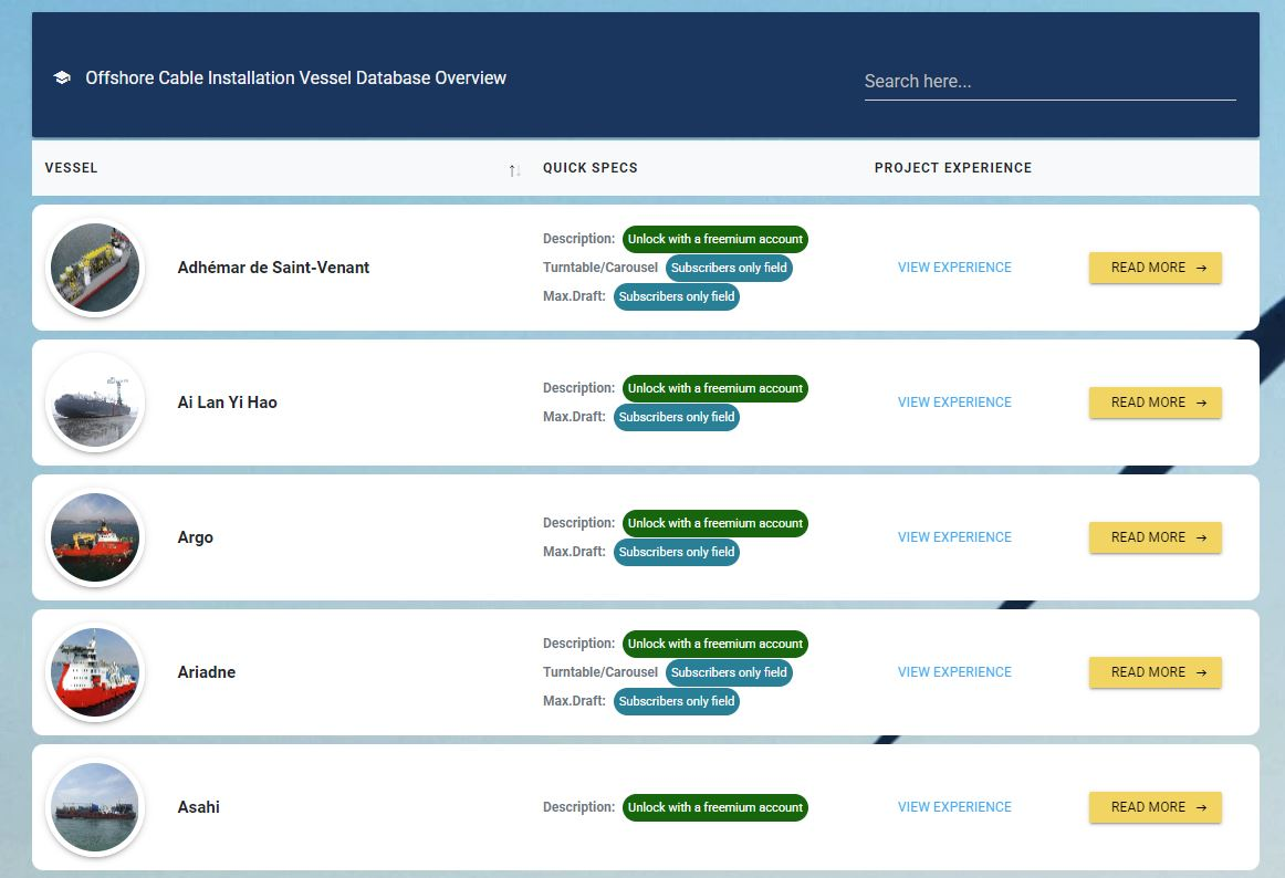 Offshore Wind Logistics Database | 4C Offshore