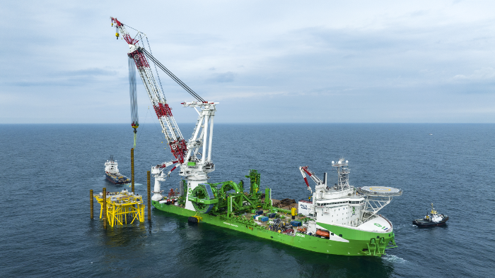 DEME Group installs Hollandse Kust west Alpha jacket | 4C Offshore News
