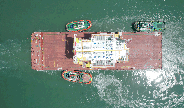 Hai Long offshore wind farm in Taiwan load-out and sail-away. TGS 4C ...