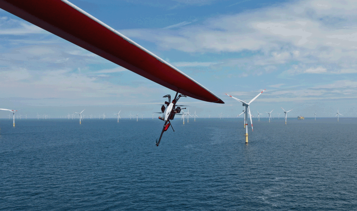 Drones inspect and test lightning protection systems to ensure wind ...