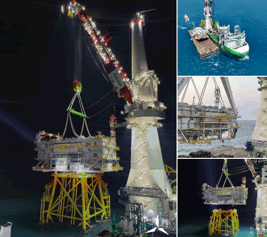 CSBC-DEME Wind Engineering (CDWE) assembles the HL3 OSS topside on the ...