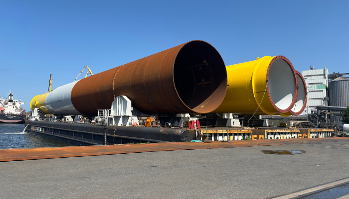 All monopiles for 1.4GW North Sea wind farm shipped | 4C Offshore News