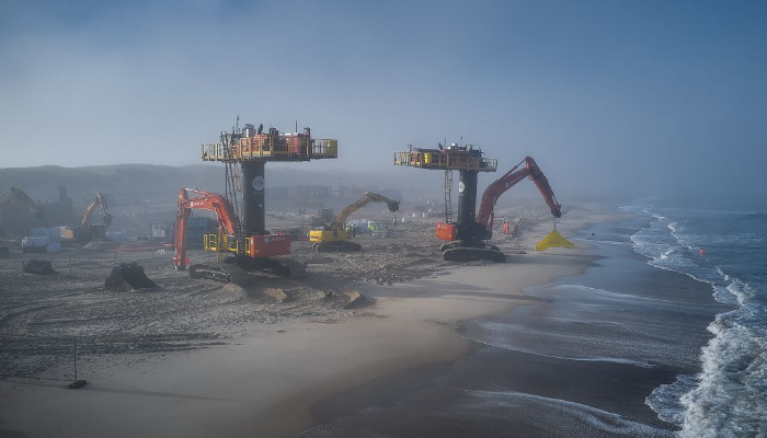 Two mammoth export cables pulled ashore for Denmark's largest offshore ...