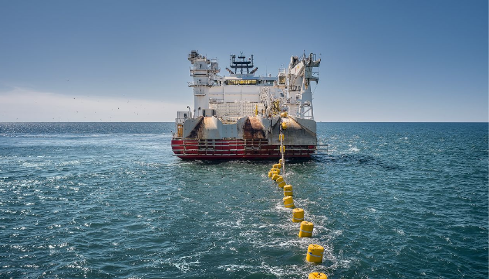 Two mammoth export cables pulled ashore for Denmark's largest offshore ...