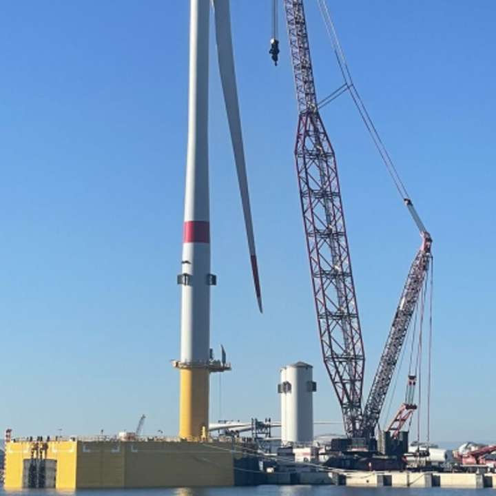 First turbine assembled for French floating wind pilot TGS 4C | 4C ...