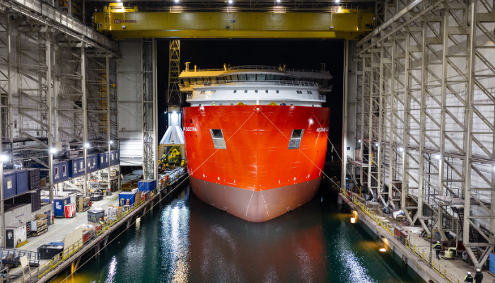 Hull launch marks crucial step for Nexans' new cable-laying vessel TGS ...